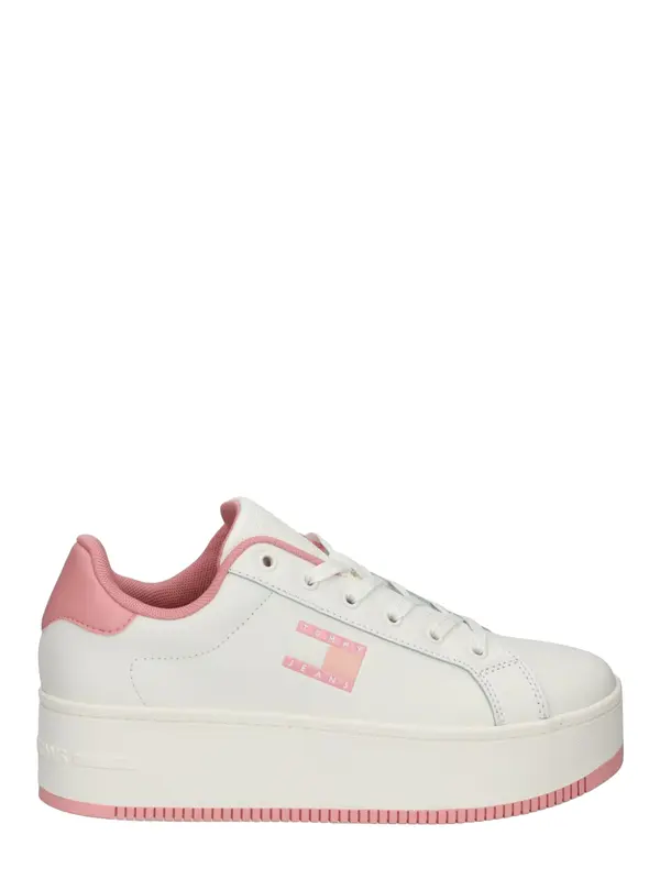 Tommy Hilfiger Leather Flatform Sneakers - White