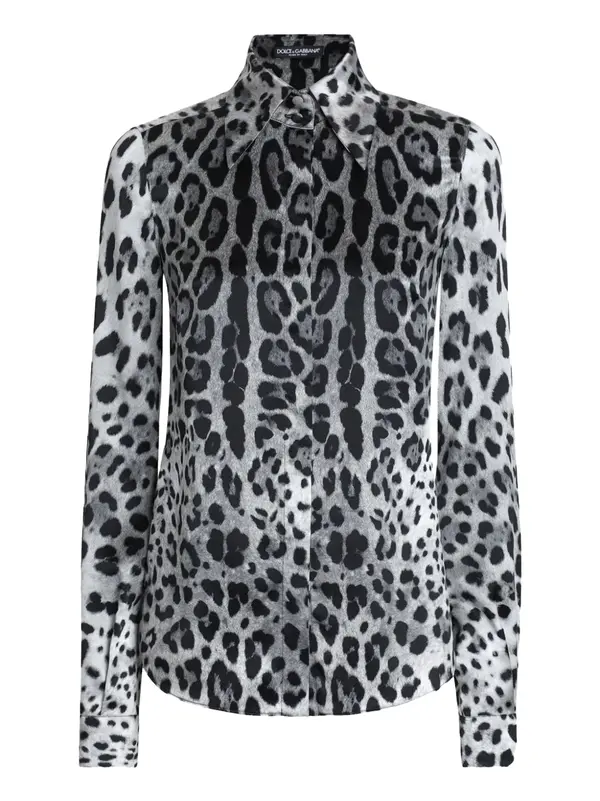 Dolce & Gabbana Leopard-print Blouse - Grey