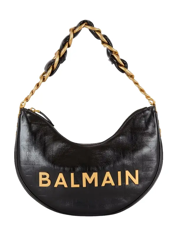Balmain 1945 Soft Moon Shoulder Bag - Black