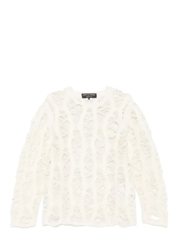 Comme Des Garçons Openwork Sweater - Neutrals