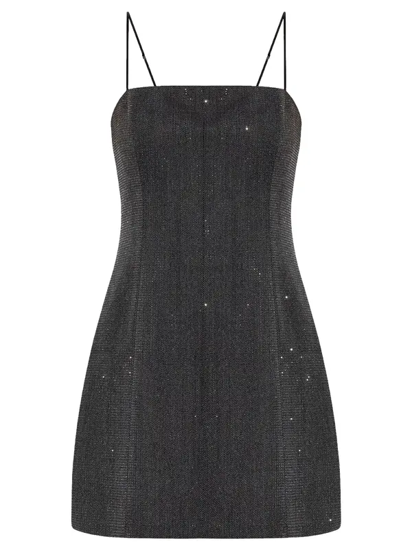 Alexander Wang Crystal-embellished Wool Mini Dress - Black
