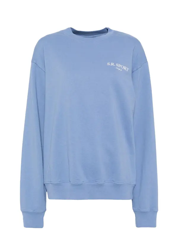 SPORTY & RICH Wimbledon Crewneck Sweater - Blue