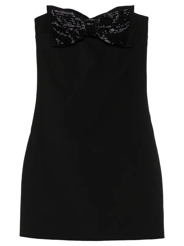 SELF-PORTRAIT Crepe Mini Dress - Black