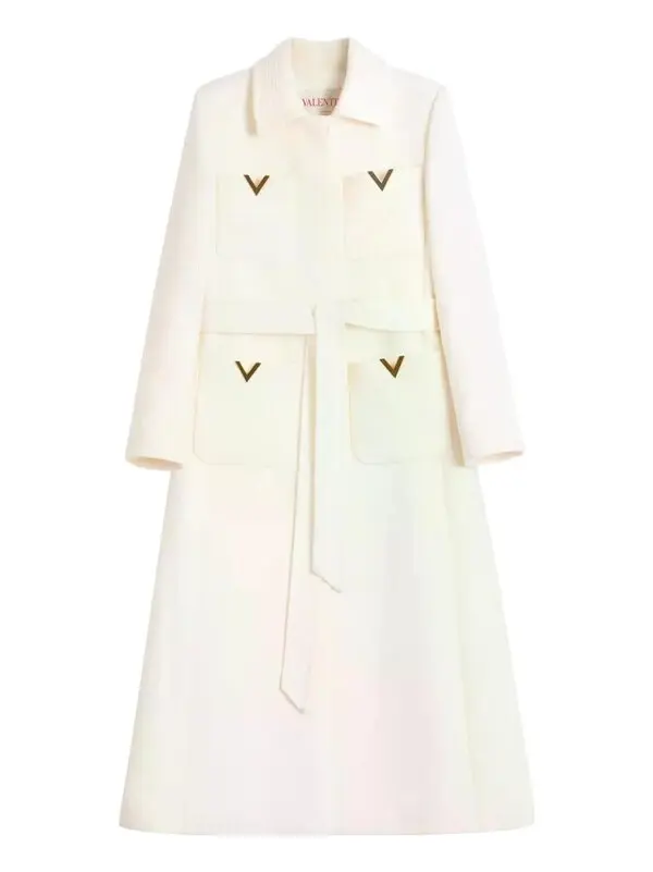 Valentino Garavani Double-breasted Mid-calf Coat - White
