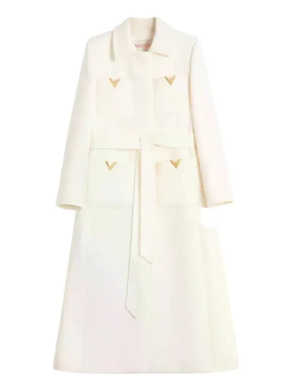 Valentino Garavani Drill Double-breasted Coat - White