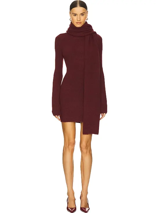 LOBA Soleil Scarf Dress - Burgundy