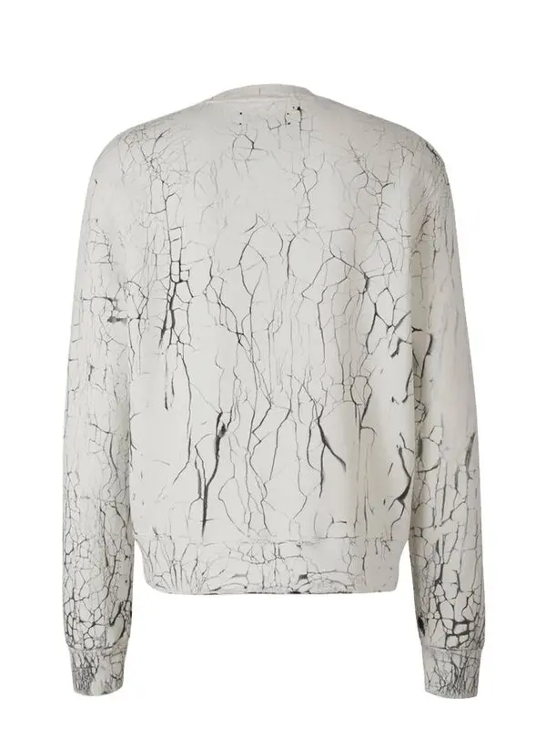 Amiri Cracked Dye Core Logo Crewneck Sweatshirt - White