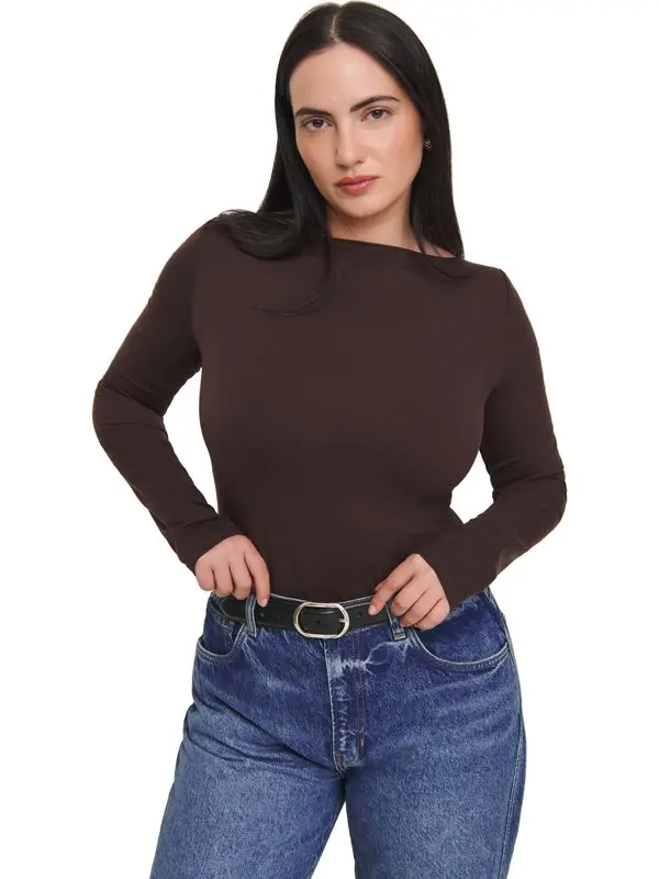 REFORMATION Wiley Knit Top - Brown