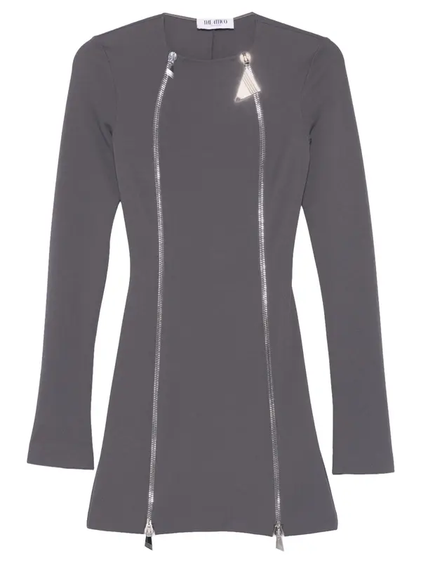 Attico Zipped Mini Dress - Grey