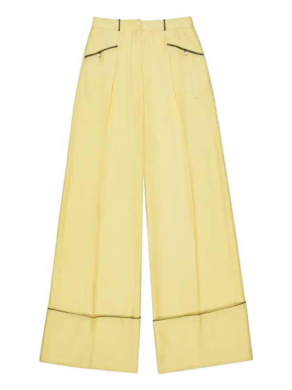 Bally Silk Tailored Trousers - Yellow