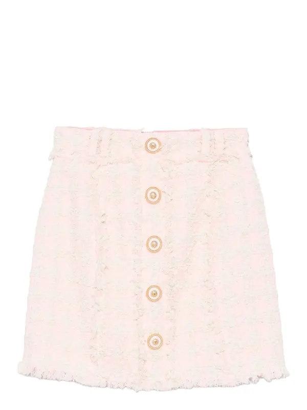 Balmain Tweed Mini Skirt - Pink