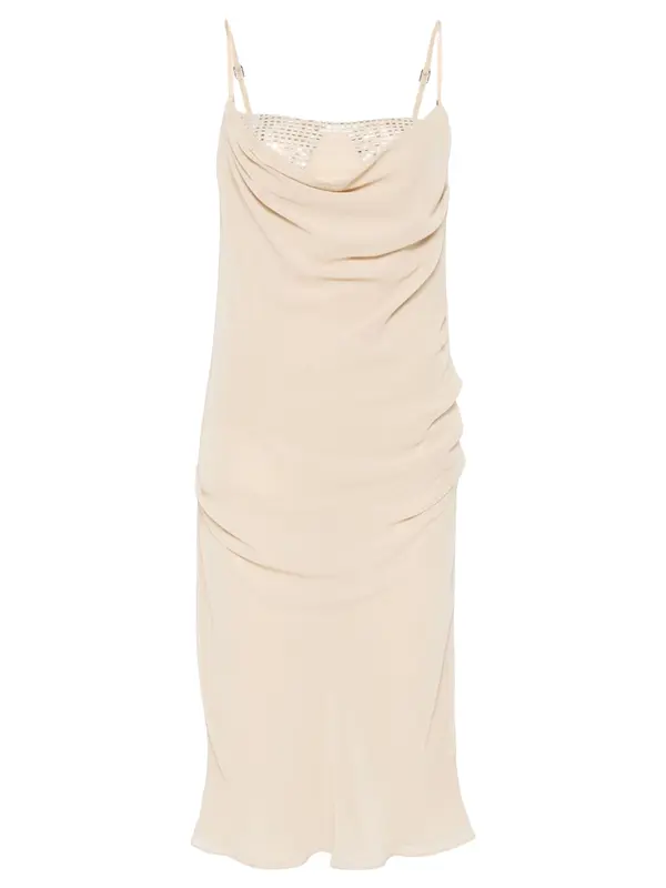 Attico Draped Midi Dress - Neutrals