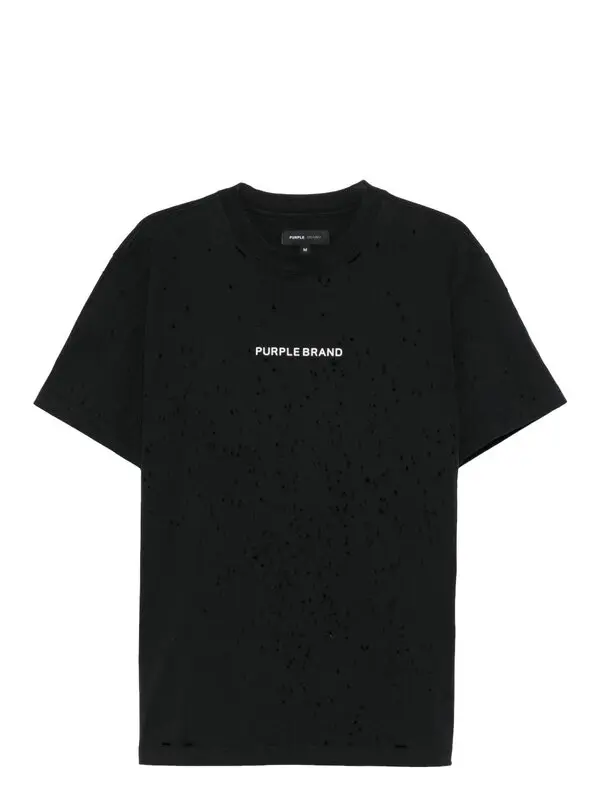 PURPLE BRAND Ripped T-shirt - Black