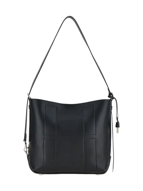 Hogan Leather Shoulder Bag - Black