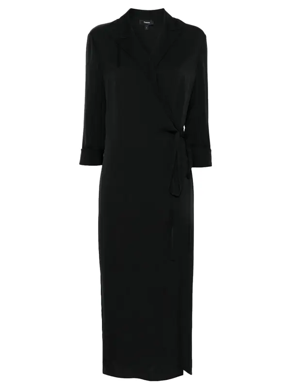 Theory Lapel Maxi Dress - Black