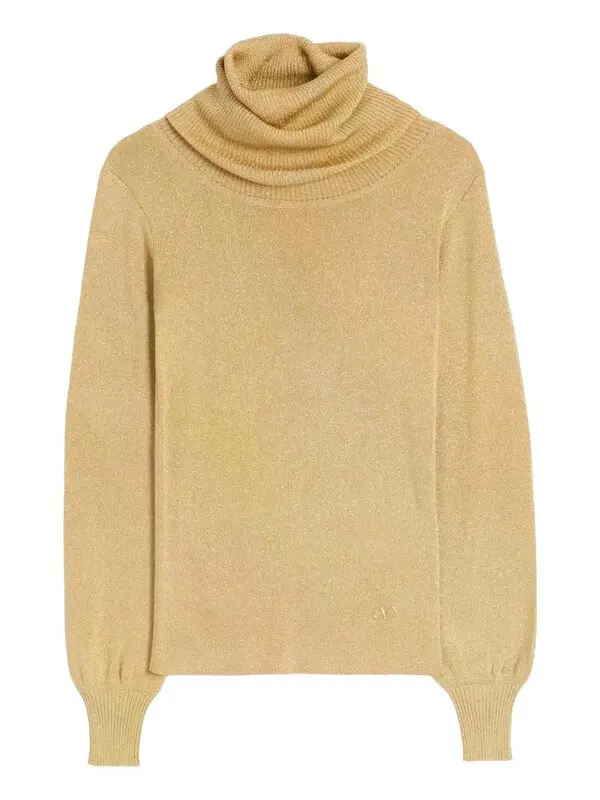 Valentino Garavani Roll-neck Lurex Knit Sweater - Neutrals
