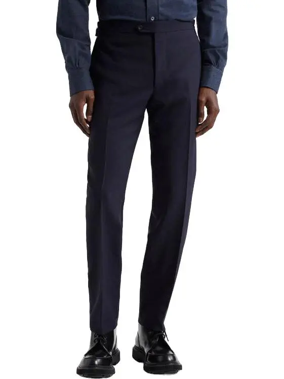Thom Sweeney Fresco Tailored Wool Trousers - Navy