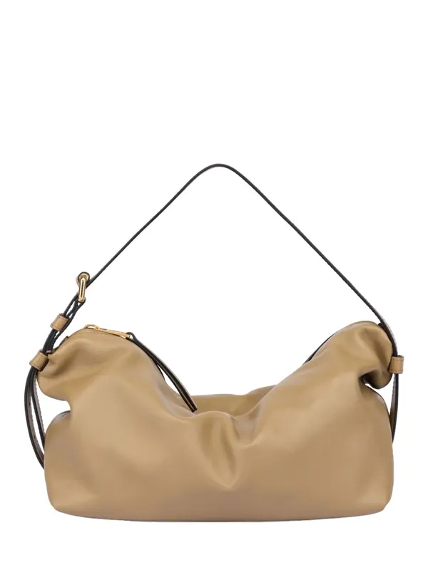 Moschino Tie Me Leather Shoulder Bag - Neutrals