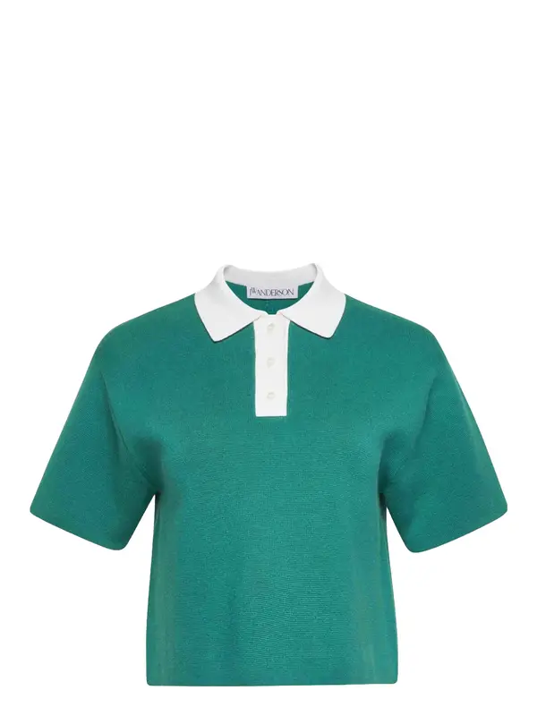JW Anderson Cropped Polo Shirt - Green