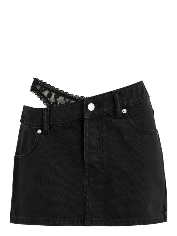 Alexander Wang Underwear-effect Denim Mini Skirt - Black