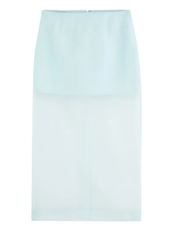 Zimmermann Crush Silk-organza Midi Skirt - Mint
