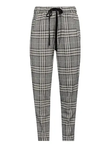 EMMA & GAIA Glen Plaid Tapered Pants - Grey