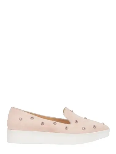 APEPAZZA Loafers In Suede With Crystal Appliqués - Beige