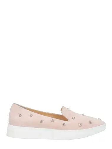 APEPAZZA Loafers In Suede With Crystal Appliqués - Pink
