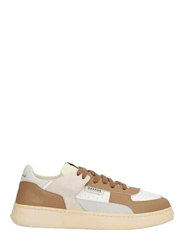 RUN OF Leather Low-top Sneakers - Brown