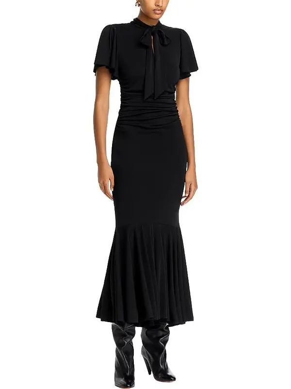 Cinq À Sept Hertha Tie Neck Dress - Black