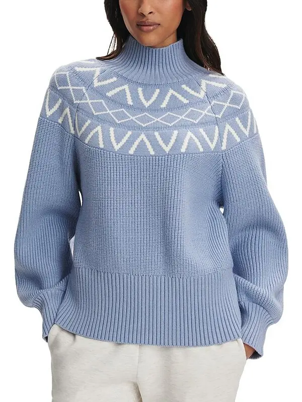 Varley Marcie Fair Isle Yoke Knit Sweater - Glacier Blue