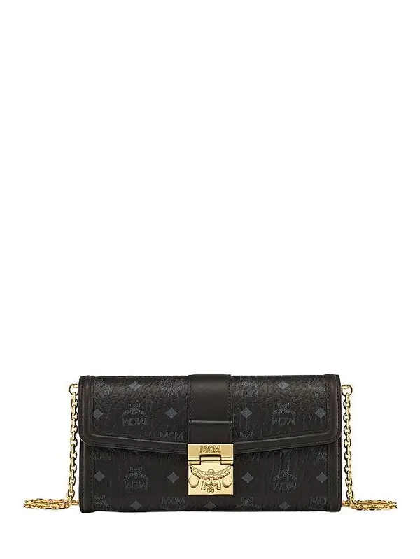Mcm Tracy Visetos Chain Wallet - Black