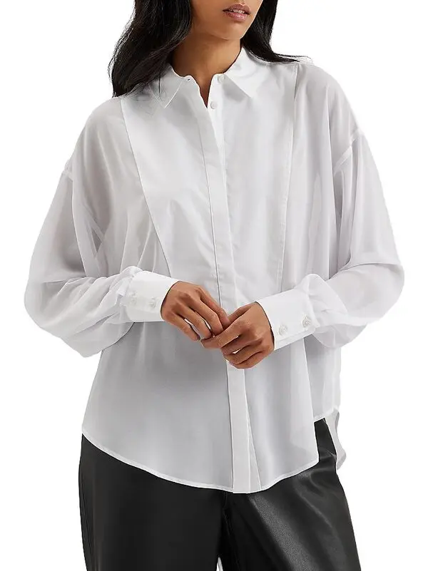 Ted Baker London Lechosa Chiffon Oversized Shirt - White