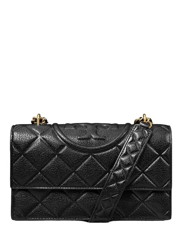 Tory Burch Small Fleming Leather Shoulder Bag - Black