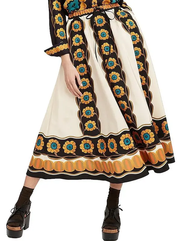 La DoubleJ Drawstring Skirt - Daisychain Placee Orange