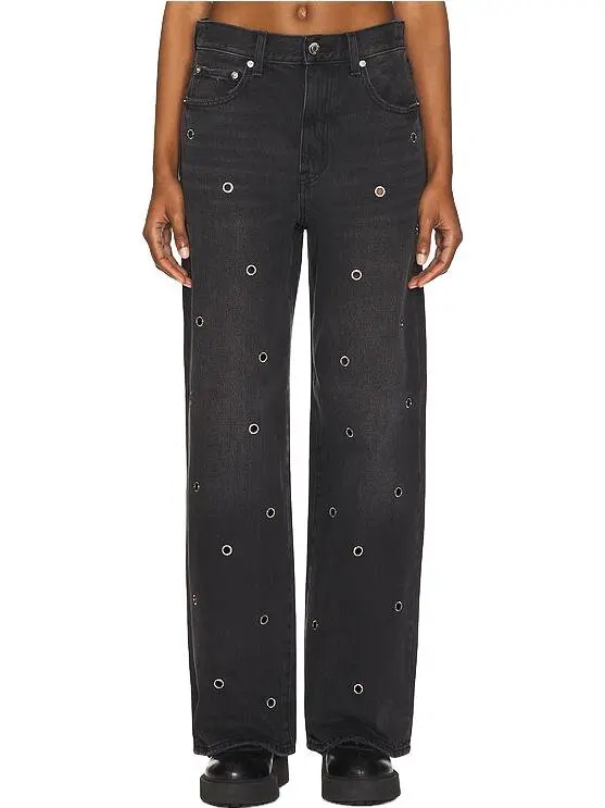 PISTOLA Hendrix High Rise Wide Leg Jeans - Black