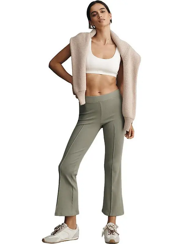 Donni. Ribbed Kick-flare Pants - Moss