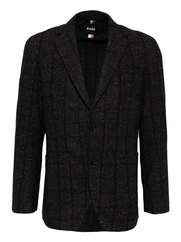 BOSS Striped Single-breasted Blazer - Black