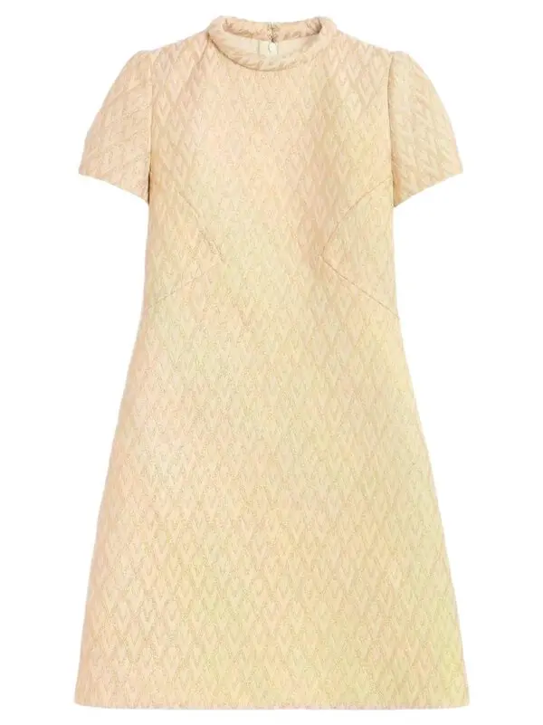 Valentino Garavani Toute La V Lurex Jacquard Mini Dress - Neutrals