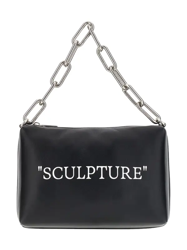 Off-White Leather Tote Bag - Black