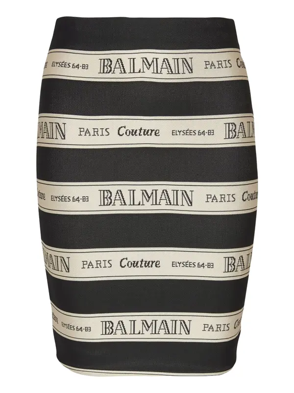 Balmain Jacquard Knit Skirt - Black