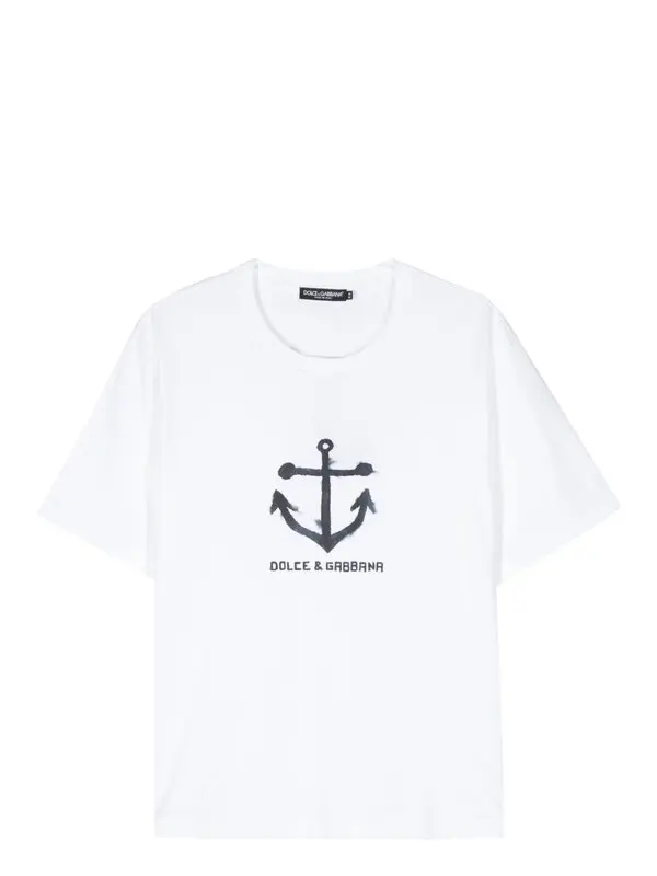 Dolce & Gabbana Marina-print Cotton T-shirt - White