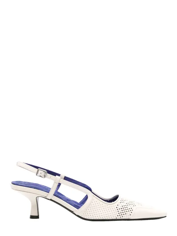 Burberry Chisel 50mm Slingback Pumps - White