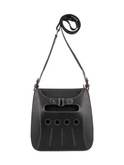 Perrin Cabbie Crossbody Bag - Black/auburn