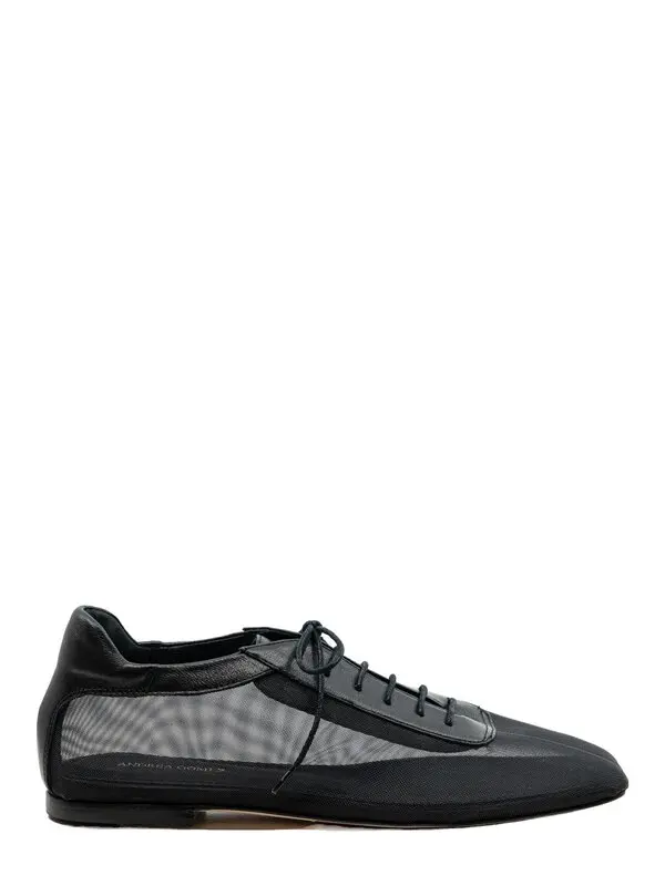 ANDREA GOMEZ Antonia Clear Mesh Flat - Black