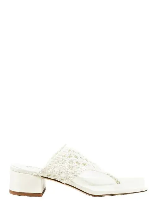 ANDREA GOMEZ Brenda Woven Nappa Leather Sandal - Off White