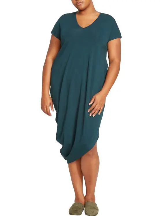 Universal Standard Geneva Asymmetric T-shirt Dress - Deep Sea