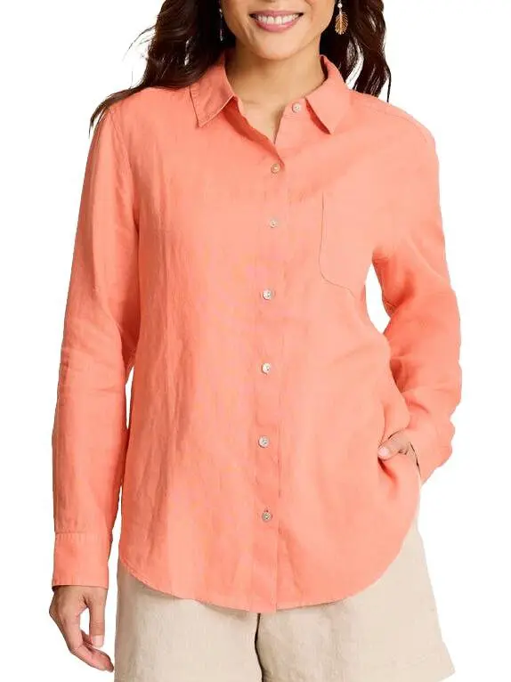 Tommy Bahama Coastalina Linen Shirt - Peach Gelato