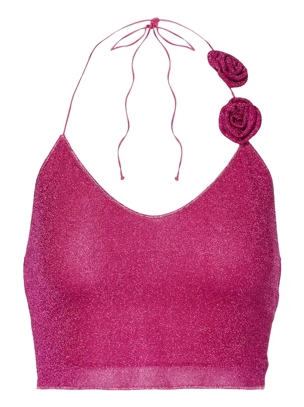 Oseree Lumière Lamé Top - Pink