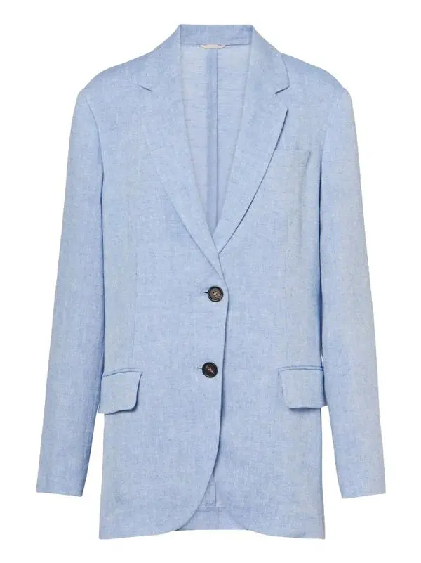 Brunello Cucinelli Linen-blend Blazer - Blue